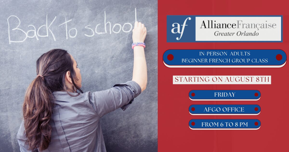 Back-to-School Beginner French Class for Adults – Starting August 8! - AFGO